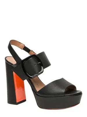 Santoni High Heel Sandal - Black