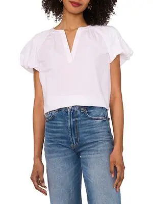 Vince Camuto Puff Sleeve Top - Ultra White