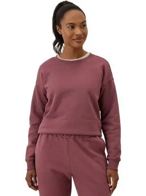 PACT Organic Brushed Fleece Crew Sweatshirt - Mauve
