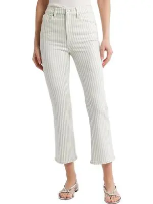 FRAME The Reboot High Waist Crop Bootcut Jeans - Seamist Stripe