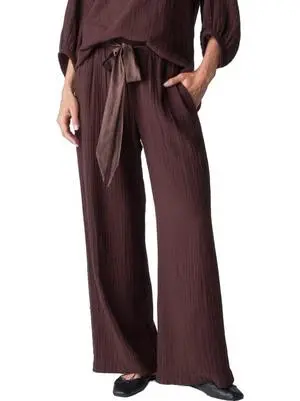 OCEAN+MAIN Gauze Palazzo Pant - Chocolate