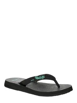 Sanuk Yoga Paradise Ii Flip Flop - Black Paradise Palms