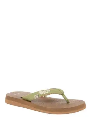 Sanuk Yoga Paradise Ii Flip Flop - Sage Paradise Palms