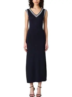 French Connection Sleeveless Maxi Sweater Dress - Navy-summer White