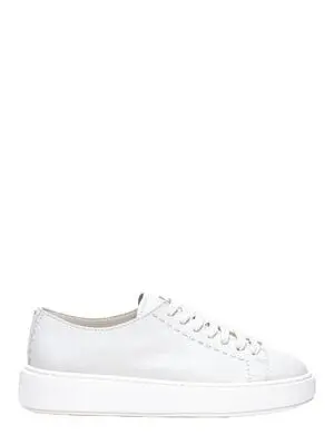 Santoni Leather Sneaker - White