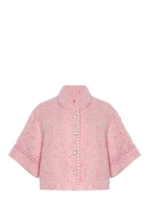 Simkhai Khloe Tweed Cover-up Shirt - Pink
