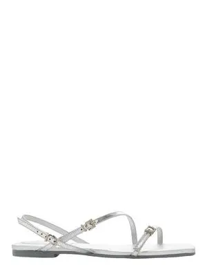 Simkhai Carey Metallic Leather Sandals Silver