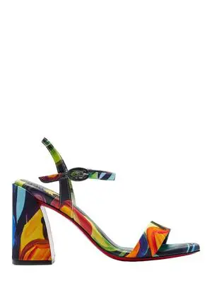 CHRISTIAN LOUBOUTIN Miss Jane 85mm Printed Satin Sandals Multi