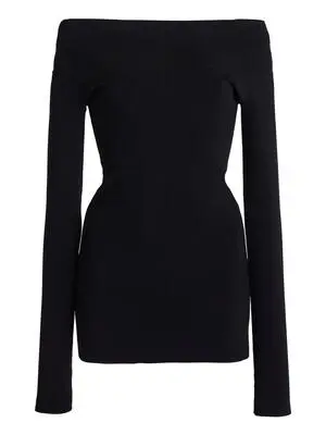 Stella McCartney Compact Knit Off-the-shoulder Top - Black