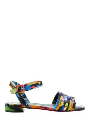 CHRISTIAN LOUBOUTIN Sweet Jane Printed Satin Sandals - Multi
