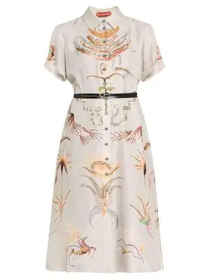 Altuzarra Kiera Printed Midi Shirtdress - Moonlight Figurative