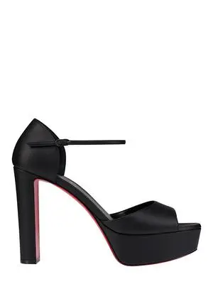 CHRISTIAN LOUBOUTIN Sandaloo Leather Platform Sandals Black