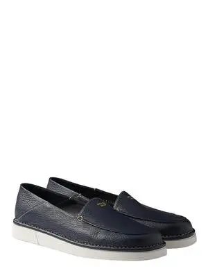 Prada Leather Slip-on Loafers - Blue