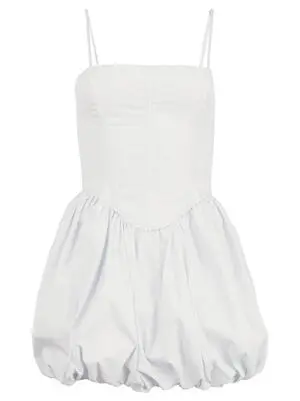 Fleur Du Mal Poplin Bubble Mini Dress - White