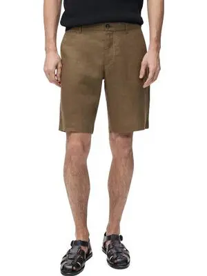 Mango MANGO Slim Fit Linen Bermuda Chino Shorts Medium Green