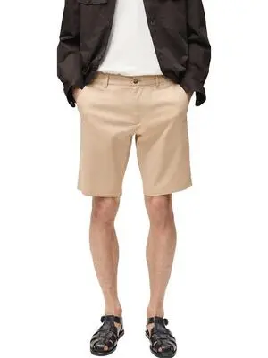 Mango Slim Fit Bermuda Chino Shorts - Beige