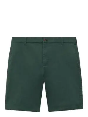 Mango Slim Fit Bermuda Chino Shorts - Dark Green