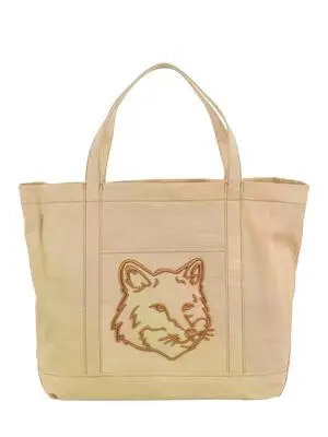 Maison Kitsuné Logo-embroidered Tote Bag - Neutrals
