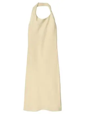 Cos Twisted Linen-Blend Halterneck Dress Yellow