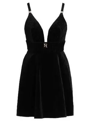 Elisabetta Franchi Mini Flared Dress - Black