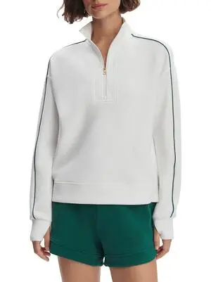 Varley Kirsi Half-zip Sweatshirt - White/ Forest