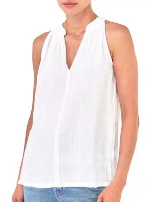 OCEAN+MAIN Ocean+main Sleeveless Gauze Top White