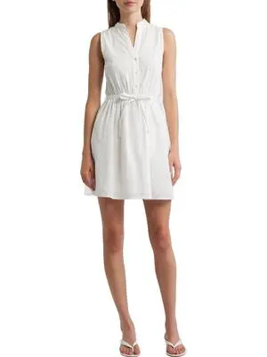 LIPSY Broderie Mini Shirt Dress - White
