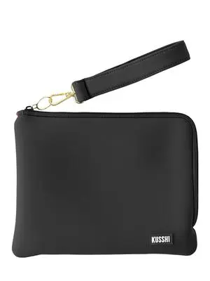 KUSSHI Neoprene Wristlet Clutch - Black/pink