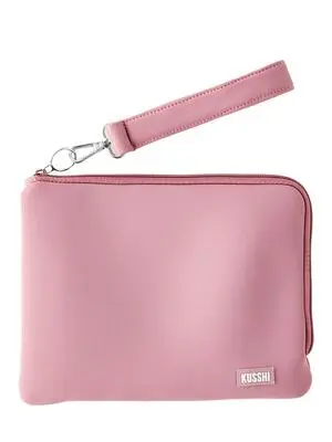 KUSSHI Neoprene Wristlet Clutch - Mauve/ Stone