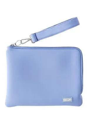 KUSSHI Neoprene Wristlet Clutch - Pearl Blue/ Sand Pink