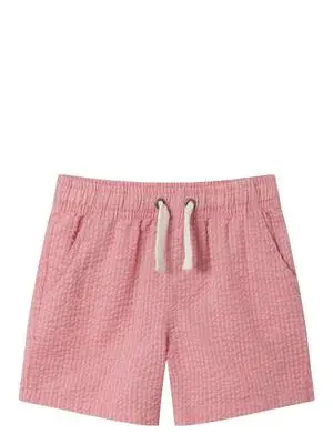 Andy & Evan Seersucker Drawstring Shorts - Coral