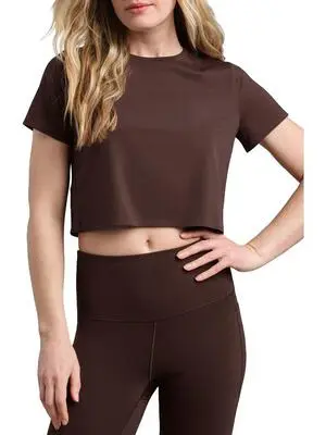 RHONE Rhone Serene Crop Performance T-Shirt Coffee Brown