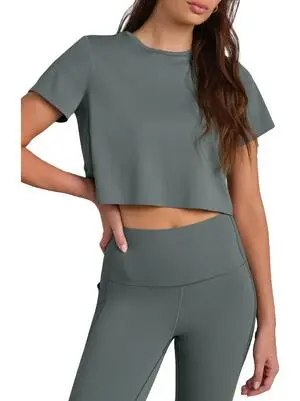 RHONE Rhone Serene Crop Performance T-Shirt Green Smoke