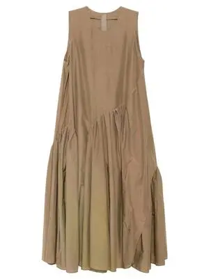 JNBY Pleated Asymmetric-hem Dress - Brown