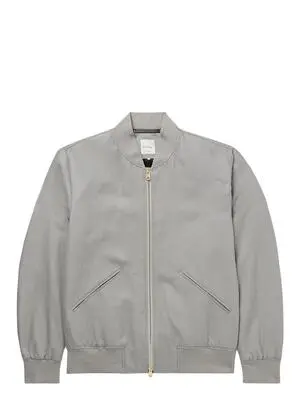 Paul Smith Linen, Cotton And Lyocell-blend Bomber Jacket - Green
