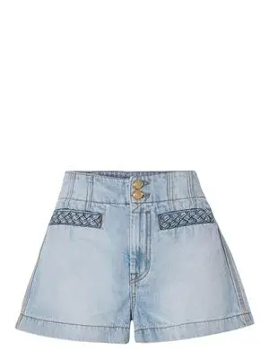 Zimmermann Lucky Braided Denim Shorts - Blue