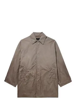 Balenciaga Oversized Distressed Cotton-ripstop Car Coat - Neutrals