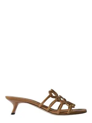 Loewe Petal Anagram Leather Sandals - Brown