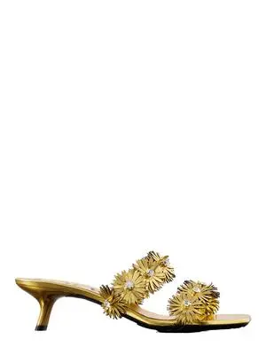Loewe Crystal-embellished Metallic Sandals - Gold