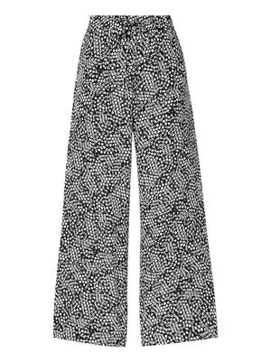Matteau Polka-dot Silk Crepe De Chine Track Pants - Black