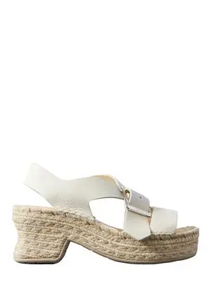Loewe Petal Espadrille Platform Sandals - White