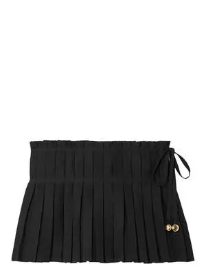 Loewe Embellished Pleated Woven Skort - Black