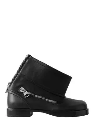 JW Anderson Zip-detailed Leather Ankle Boots - Black