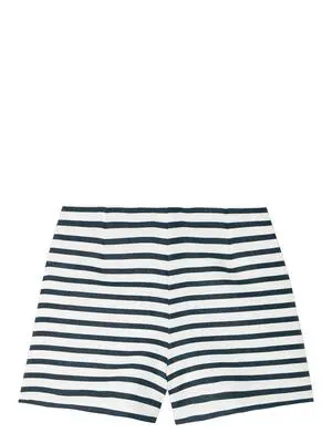 Faithfull The Brand Faithfull Lila Striped Linen Shorts Blue