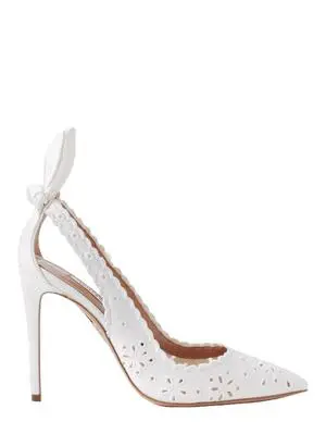 AQUAZZURA Aquazzura Bow Tie 105 Broderie Anglaise Pumps