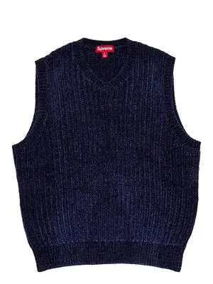 Supreme Chenille Sweater Vest - Blue