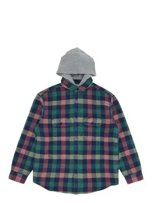 Supreme Waffle Plaid Hooded Shirt - Multicolor