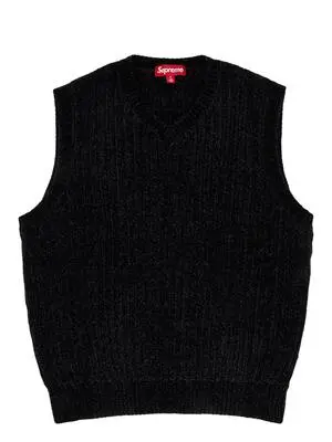 Supreme Chenille Sweater Vest - Black