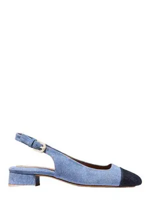 MARGAUX LONNBERG MARGAUX The Darcy Slingback Ballerinas Two-tone Denim
