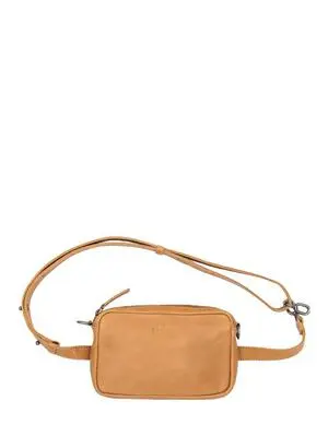 MADE FREE Leather Convertible Waistpack Handbag - Camel